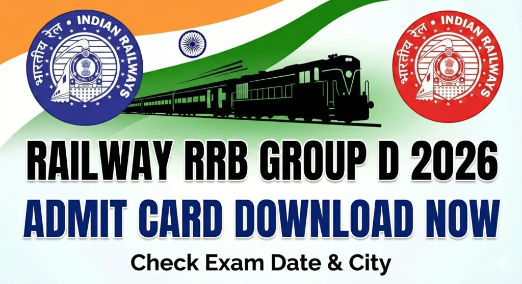 Railway RRB Group D Admit Card Download 2026: Level-1 CEN No. 08/2024 ...